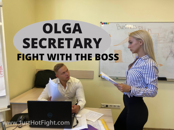 Olga secretary Fight with the boss – JustHotFight