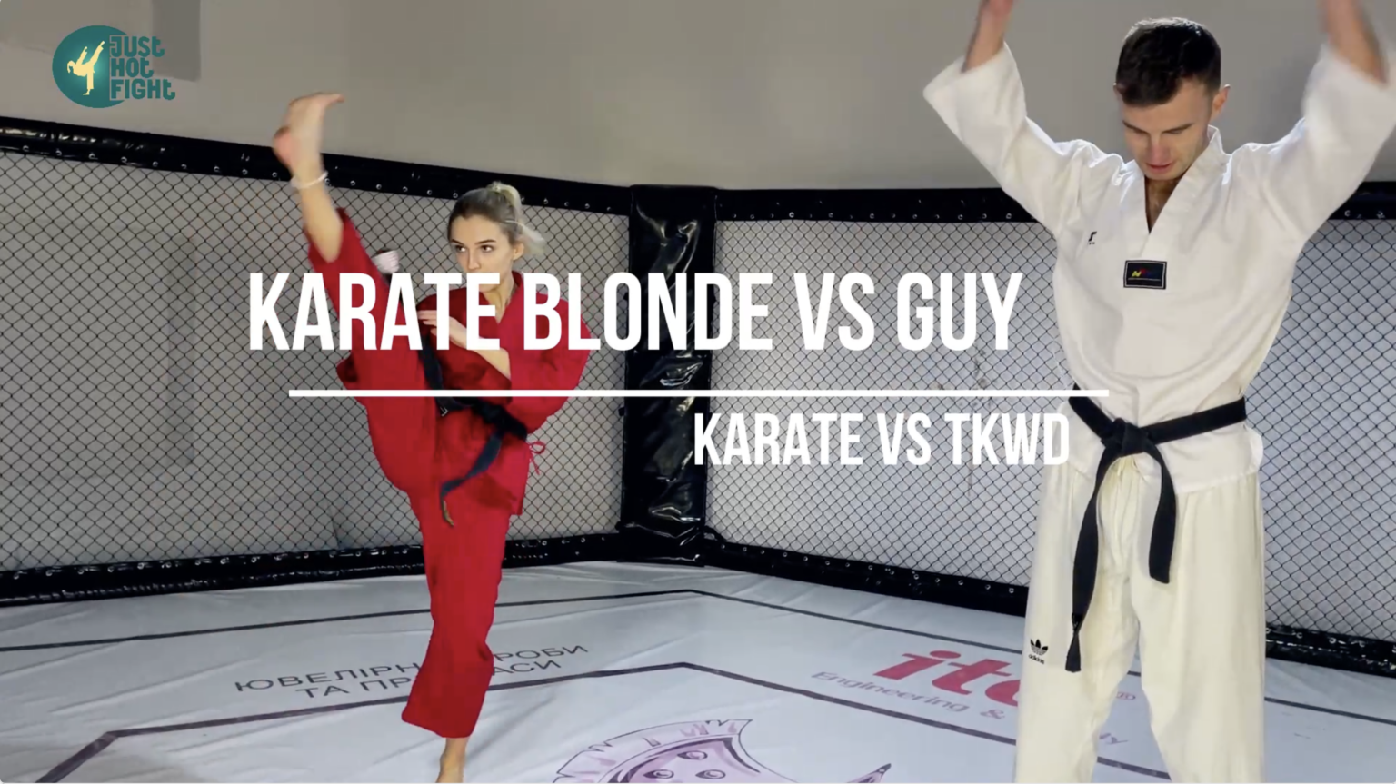 KARATE BLONDE VS GUY – JustHotFight